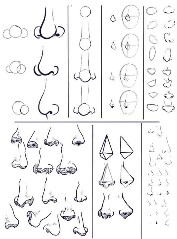 Modèle de nez manga